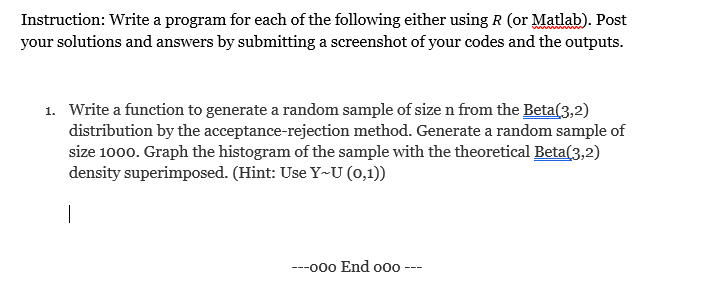 Solved Instruction: Write a program for each of the | Chegg.com