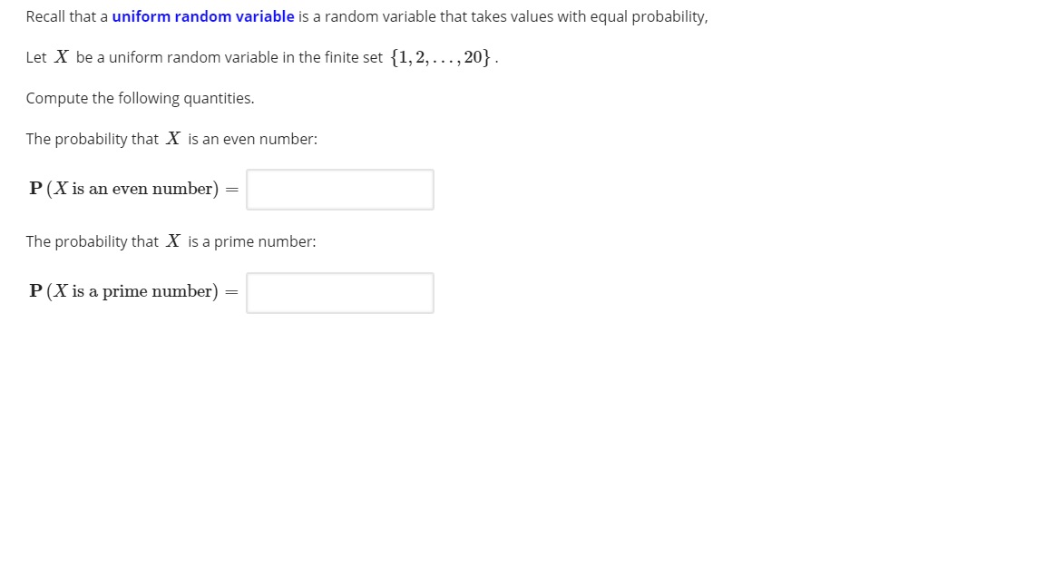 Solved Recall That A Uniform Random Variable Is A Random 