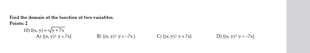 Solved Find the domain of the function of two variables. | Chegg.com