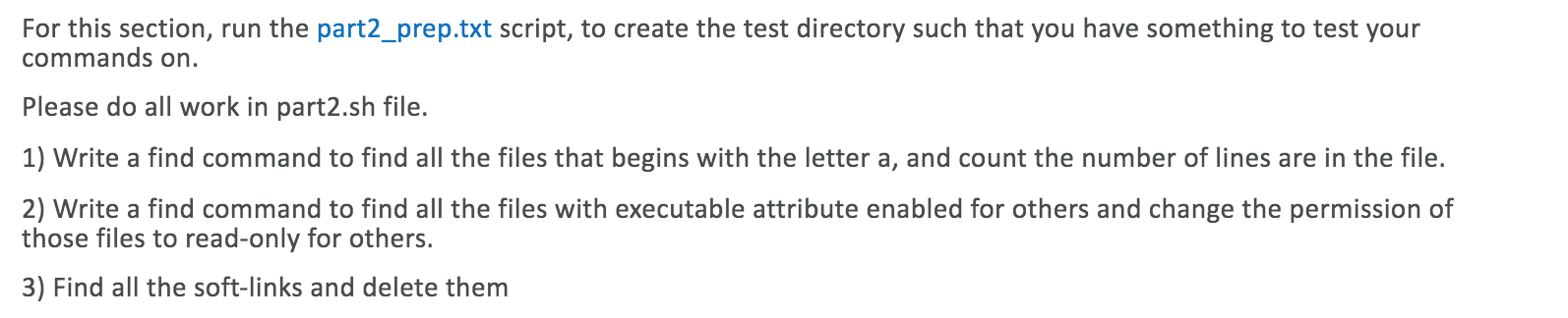 Solved For this section, run the part2_prep.txt script, to | Chegg.com