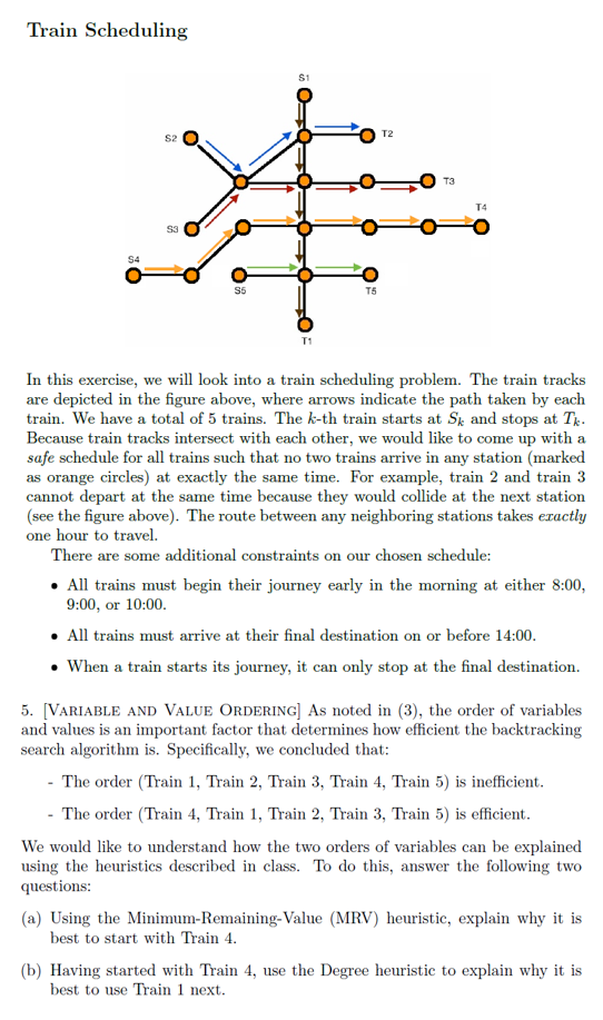 Solved Train Scheduling In this exercise, we will look into | Chegg.com