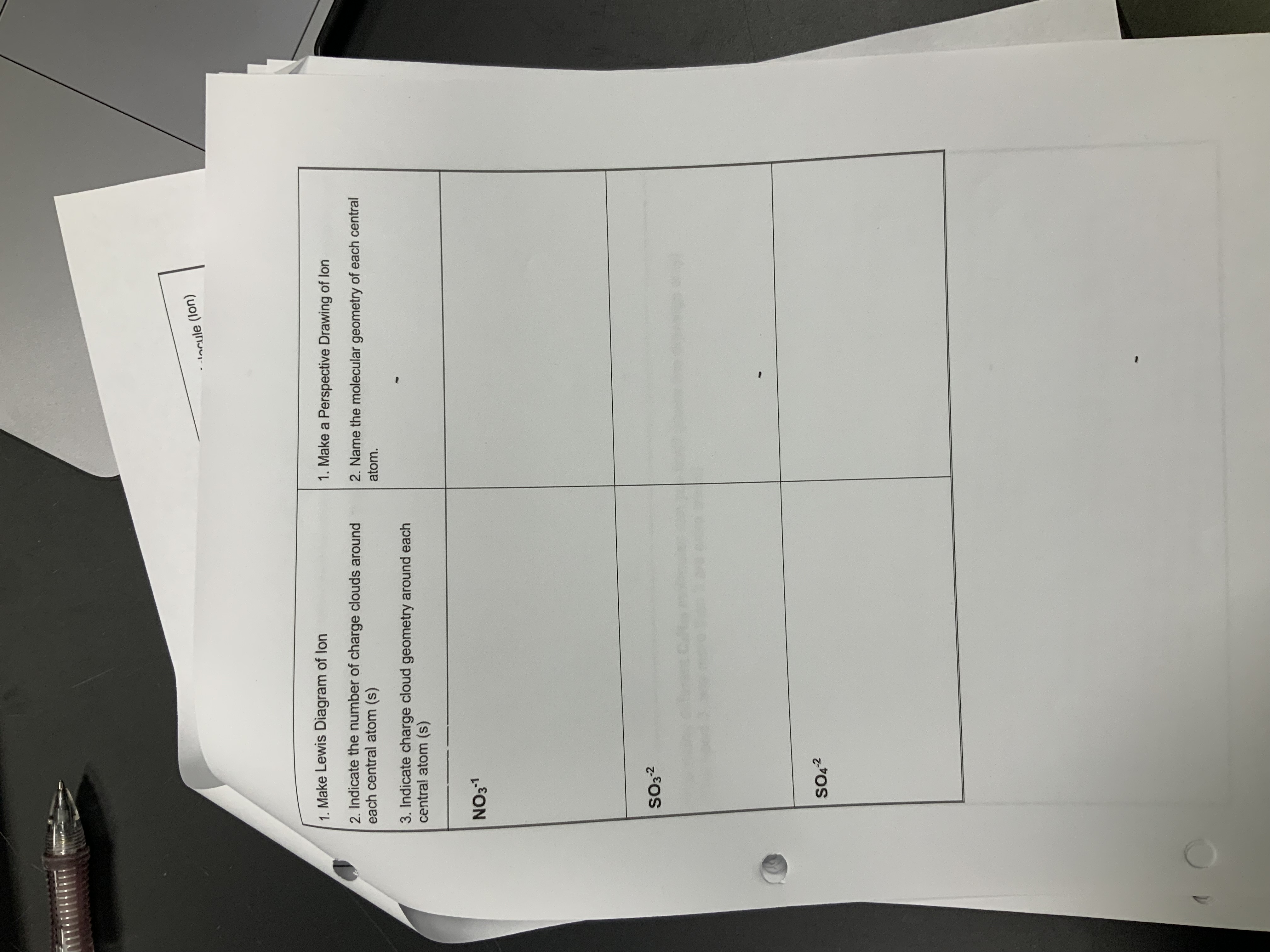 Solved 1. Make Lewis Diagram of Molecule (lon) 2. Indicate | Chegg.com