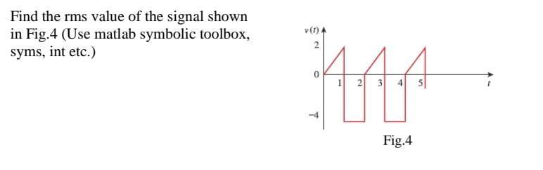 Solved Find the rms value of the signal shown in Fig. 4 (Use | Chegg.com