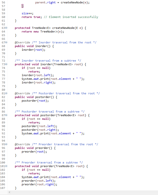 Solved Java Programming: Modify BST, giving it a new name: | Chegg.com