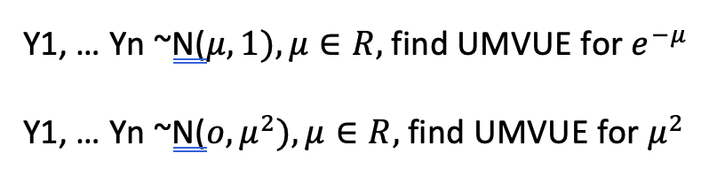 Solved Y1, ... Yn ~N(u, 1), u E R, find UMVUE for e-u Y1, | Chegg.com Solved Y1, ... Yn ~N(u, 1), u E R, find UMVUE for e-u Y1, | Chegg.com
