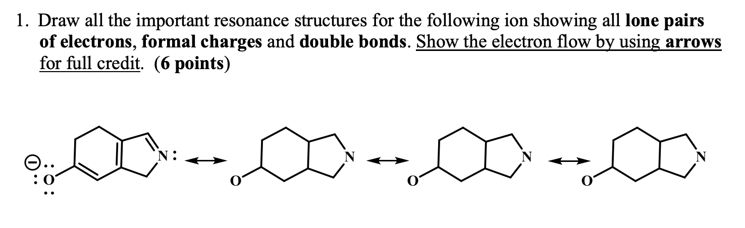 Solved Draw all the important resonance structures for the | Chegg.com
