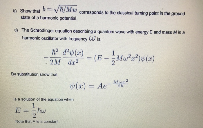 Solved Problem 3 A Sketch The Wave Function For The Grou