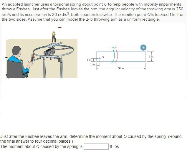 Solved An adapted launcher uses a torsional spring about | Chegg.com