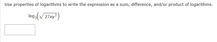 Solved Use properties of logarithms to write the expression | Chegg.com