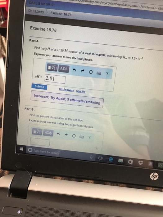 Solved Chemistry.com/myct/itemView?assignmentProblemID 788 | Chegg.com
