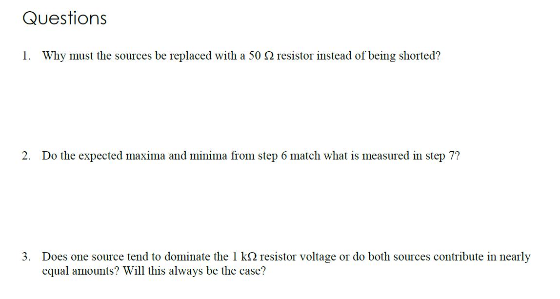 Solved AC Superposition Objective This exercise examines the | Chegg.com
