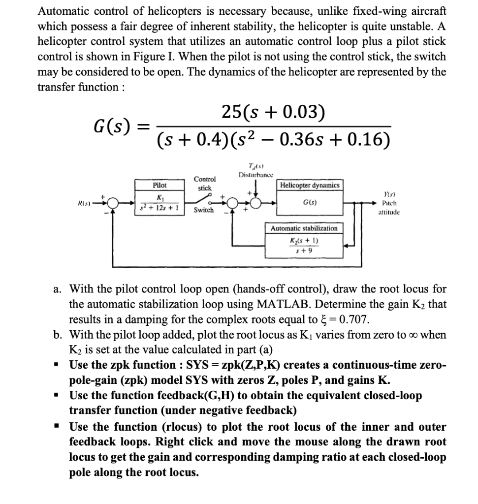 Solved Automatic control of helicopters is necessary | Chegg.com
