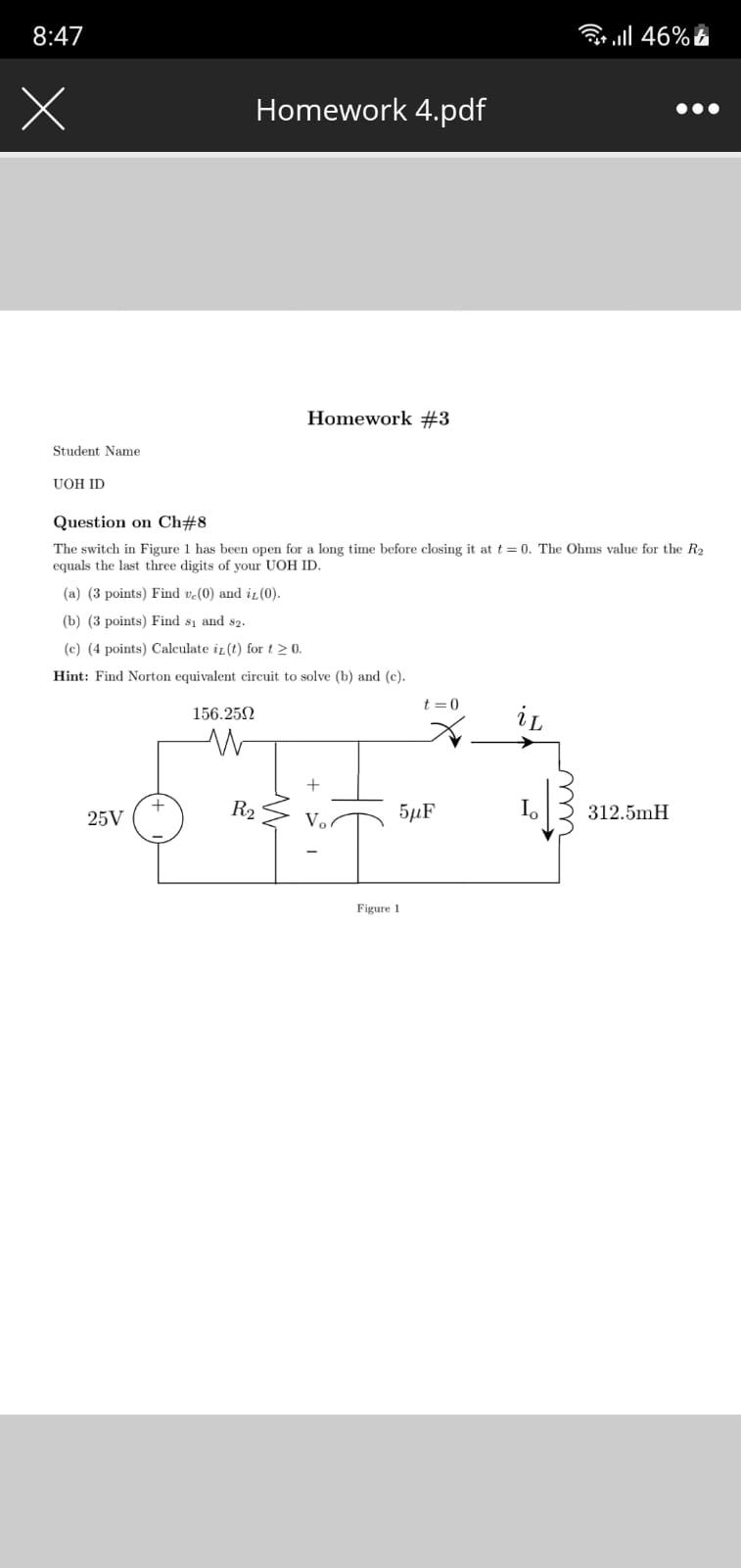 Solved 8:47 46%i ال. ج Х Homework 4.pdf OOO Homework #3 | Chegg.com