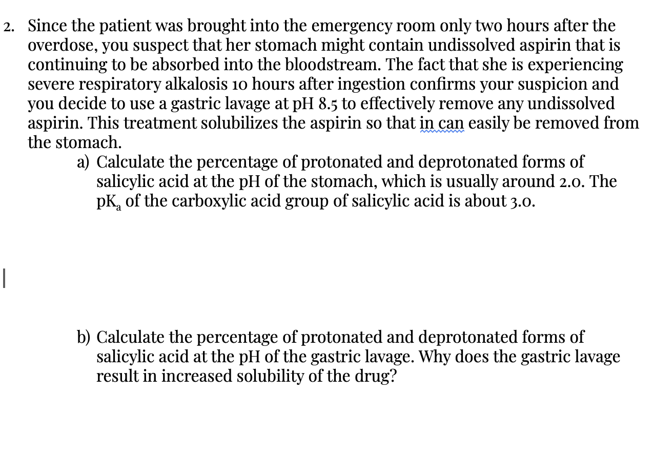 Solved Normal values pCO, HCO, po Blood pH Blood salicylate | Chegg.com