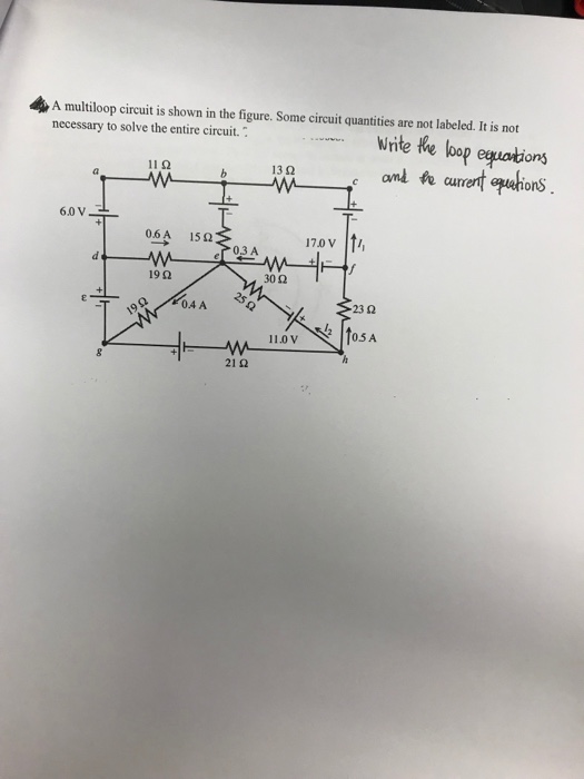 Solved A multiloop circuit is shown in the figure. Some | Chegg.com