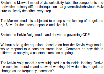 Solved Sketch the Maxwell model of viscoelasticity, label | Chegg.com