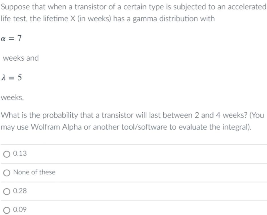 Solved Suppose That When A Transistor Of A Certain Type Is