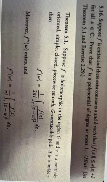 Solved Theorem 5.1. ﻿Suppose f ﻿is holomorphic in the region | Chegg.com