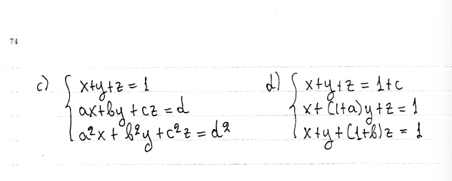Solved Solve the following linear systems in terms of the | Chegg.com