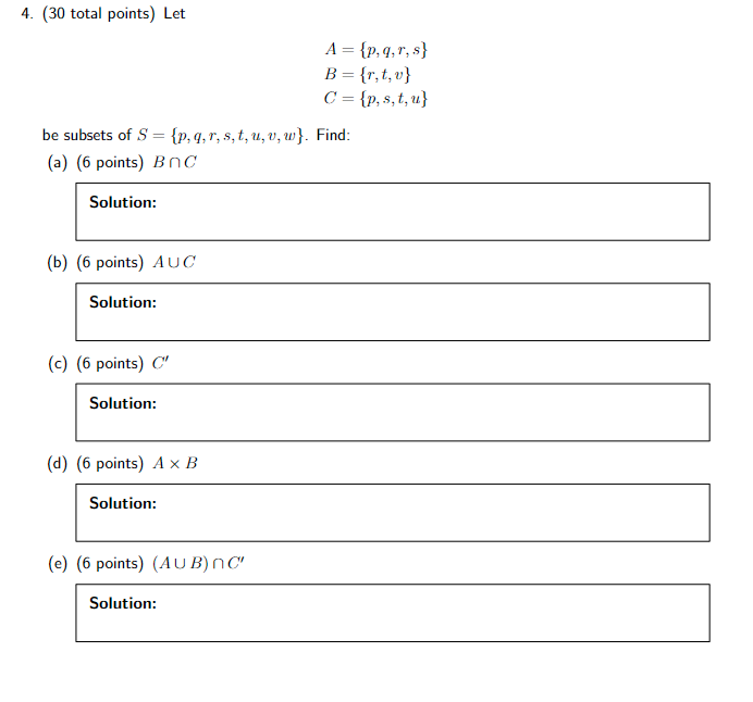 Solved 4. (30 total points) Let | Chegg.com