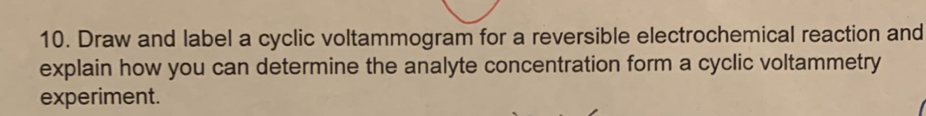 10. Draw and label a cyclic voltammogram for a | Chegg.com
