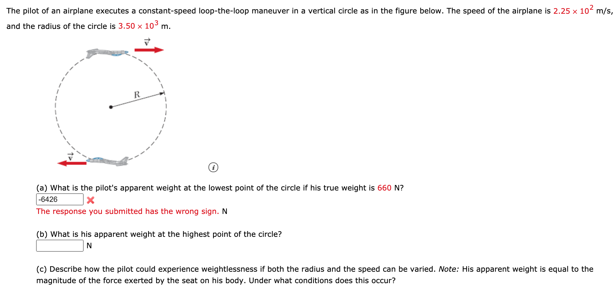Solved The pilot of an airplane executes a constant-speed | Chegg.com