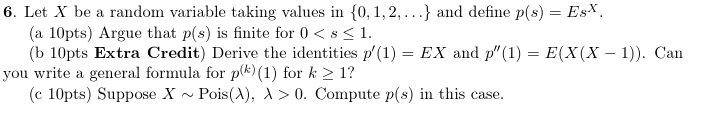 Solved 6 Let X Be A Random Variable Taking Values In 9847