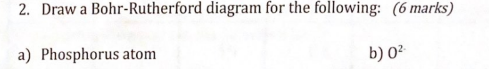 2. Draw a Bohr-Rutherford diagram for the following: | Chegg.com