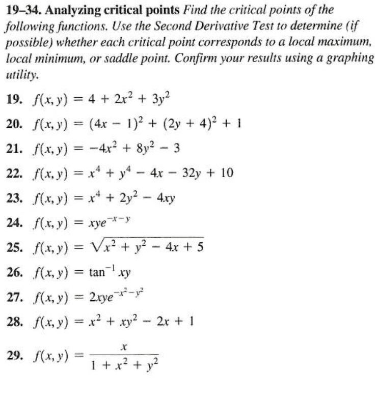 Solved 19-34. ﻿Analyzing critical points Find the critical | Chegg.com