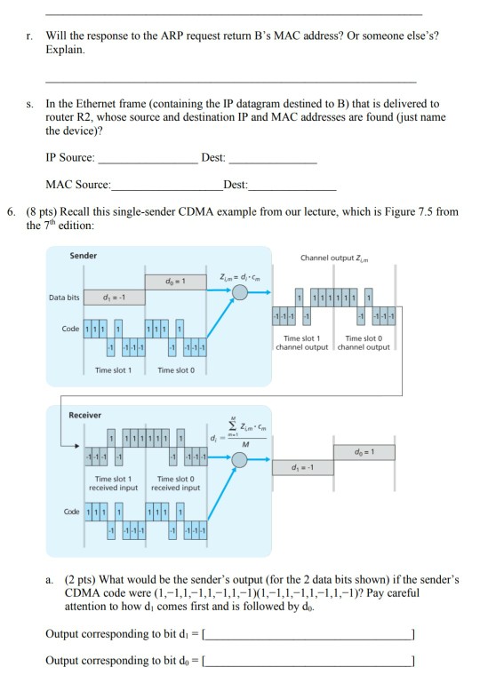 Solved Will the response Explain r. to the ARP request | Chegg.com