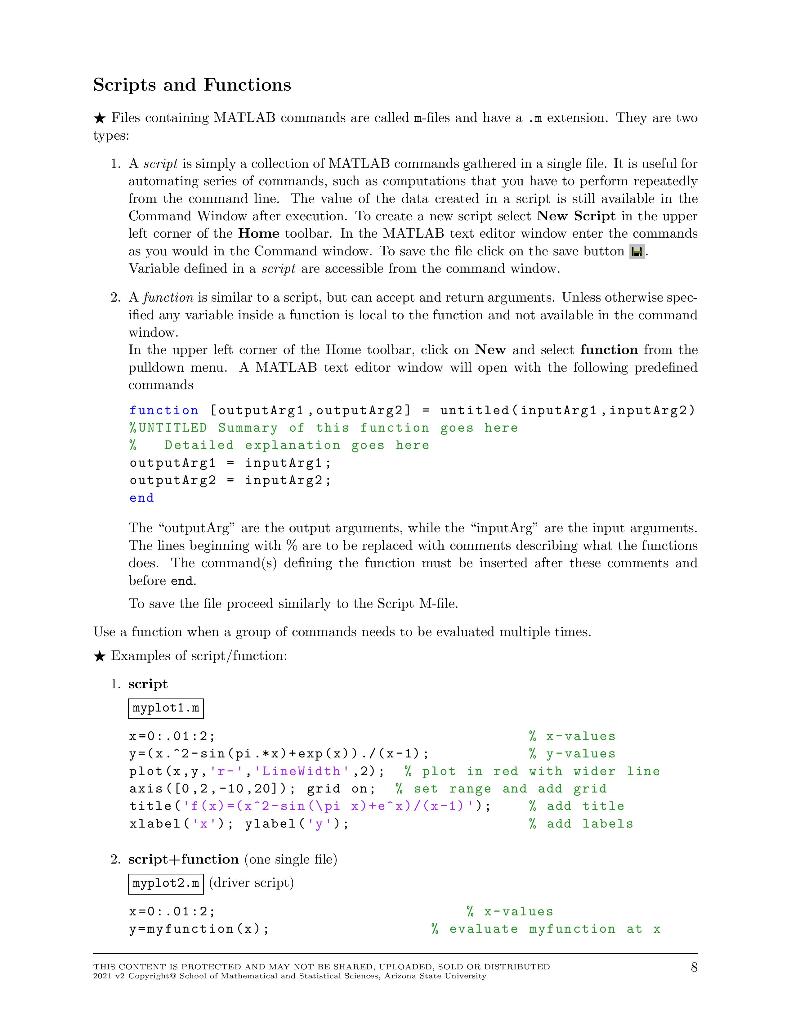 MATLAB ASSIGN 1- Follow Directions and Complete. Will | Chegg.com