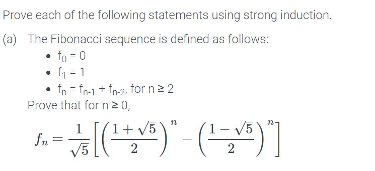 Solved Prove each of the following statements using strong | Chegg.com
