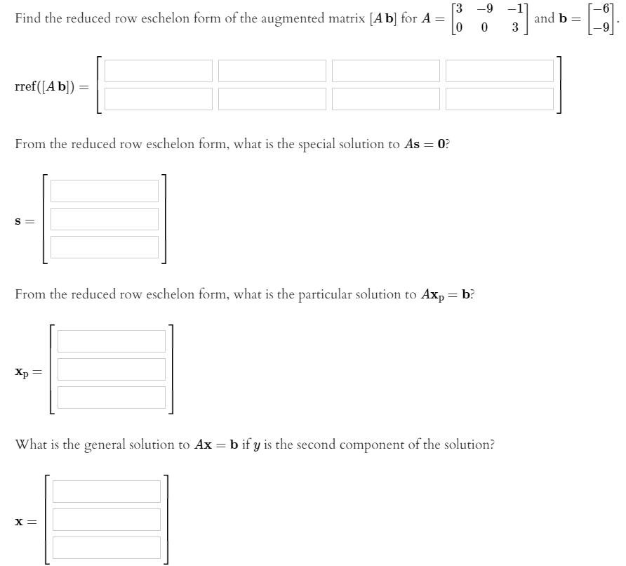 Solved [3 -9 Find the reduced row eschelon form of the | Chegg.com