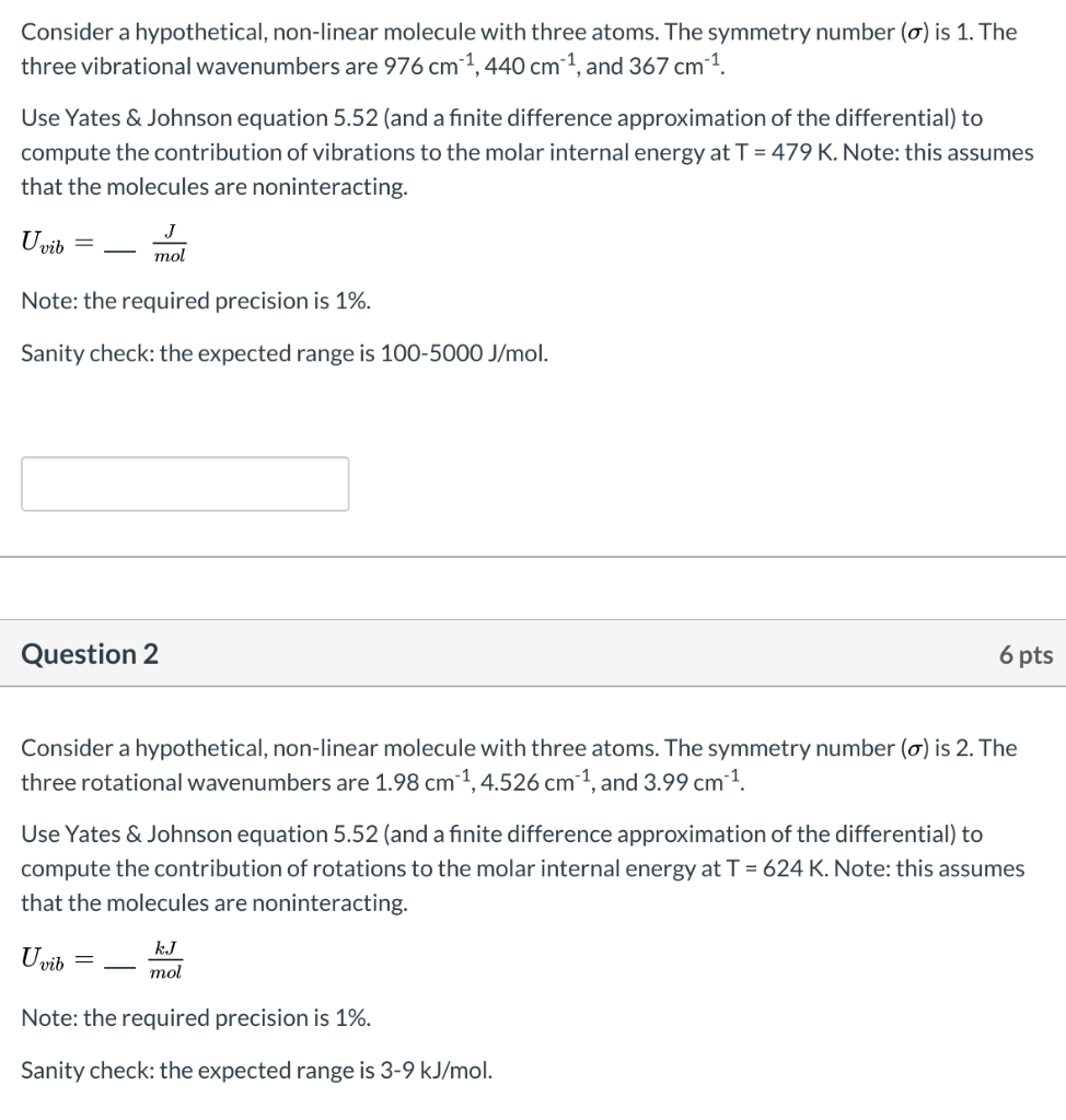 Consider a hypothetical, non-linear molecule with | Chegg.com