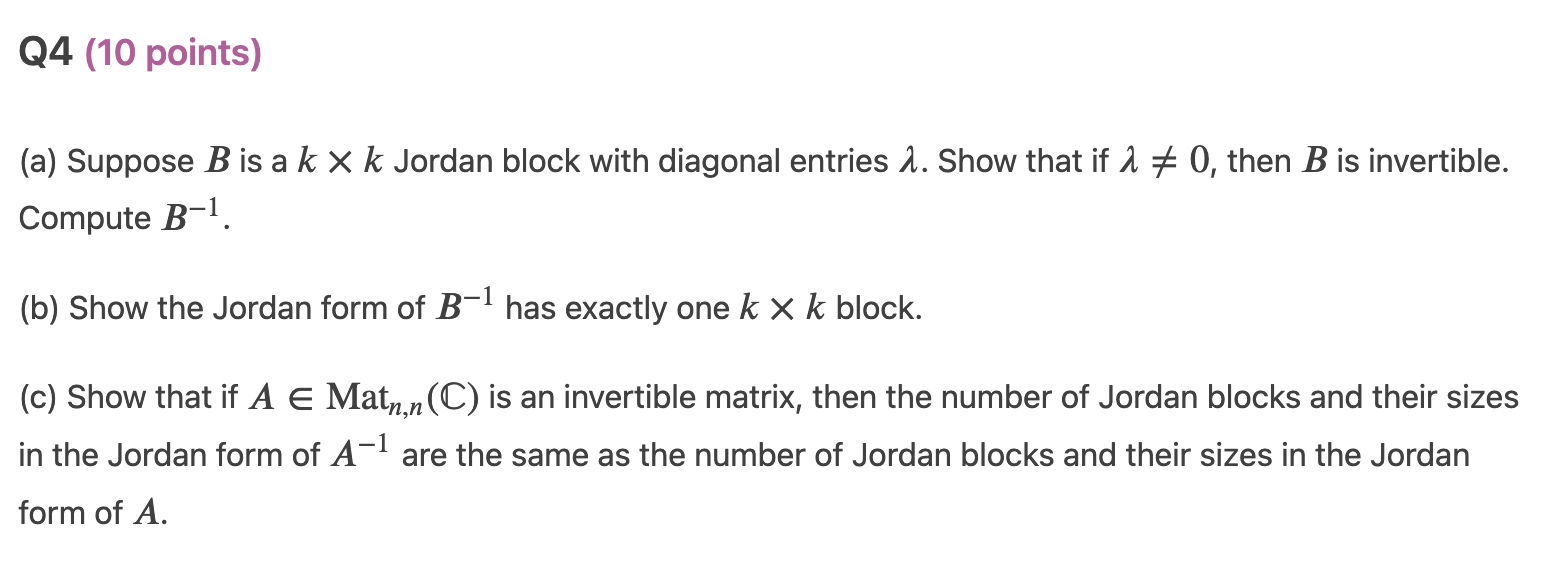 Solved Show that if 𝐴∈Mat𝑛,𝑛(ℂ)A∈Matn,n(C) is an | Chegg.com