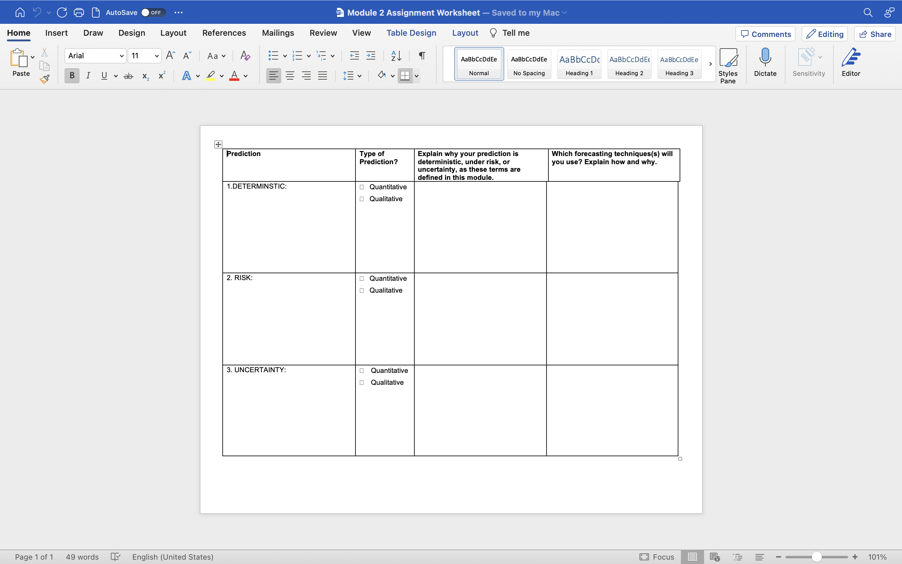 Describe three predictionsyou need to make about the | Chegg.com