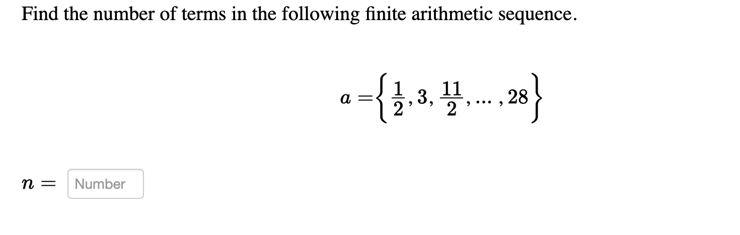 Solved Find the number of terms in the following finite | Chegg.com
