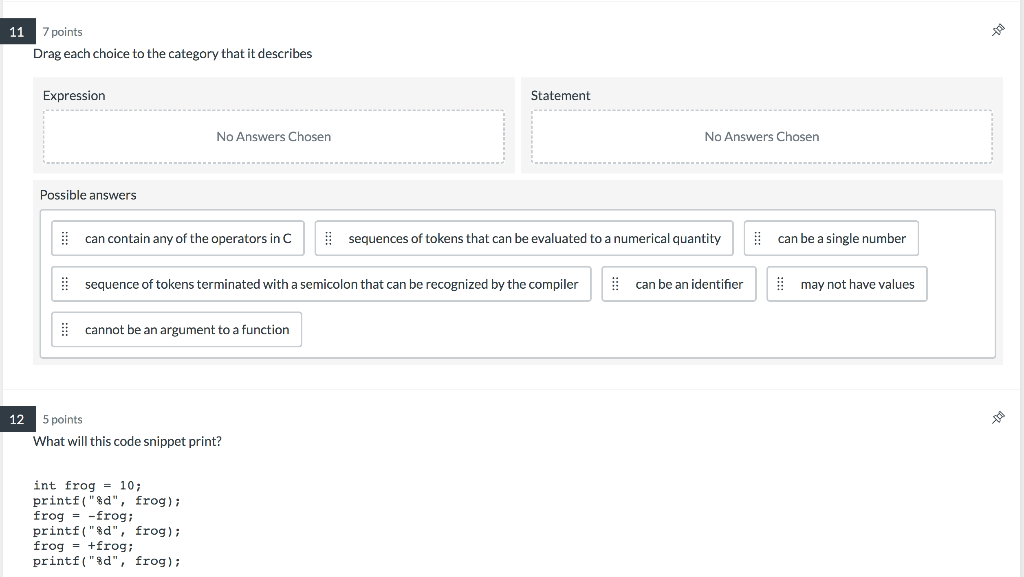 Solved 17 points Drag each choice to the category that it | Chegg.com