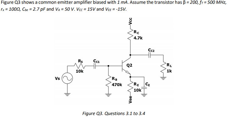 Solved 1.1 Draw the high frequency model of the | Chegg.com