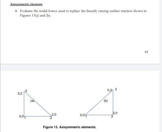 Solved Axisymmetric elements 8. Evaluate the nodal forces | Chegg.com