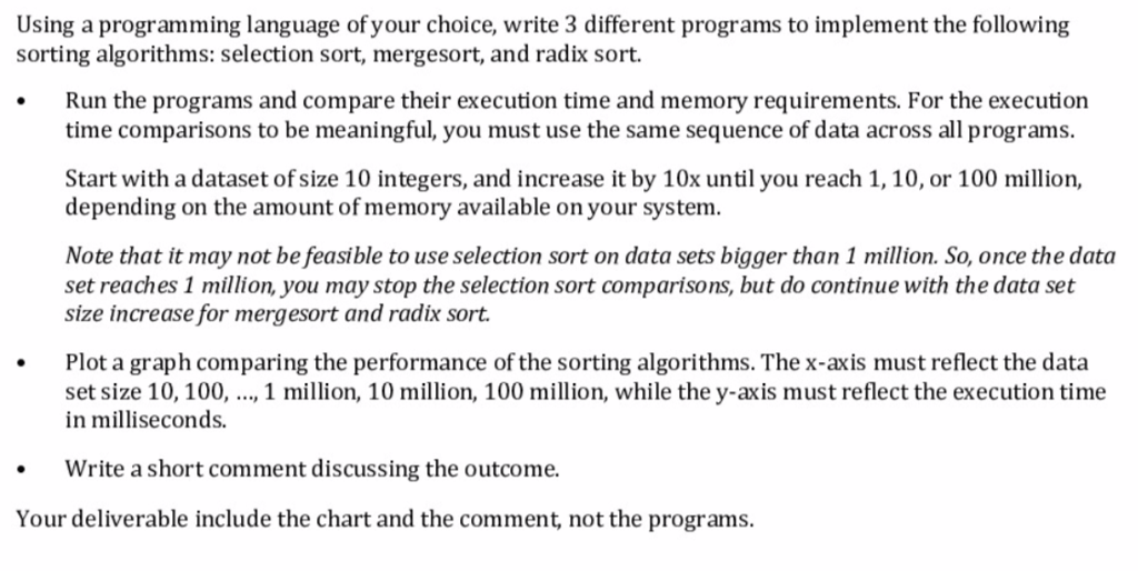 Using a programming language of your choice, write 3 | Chegg.com
