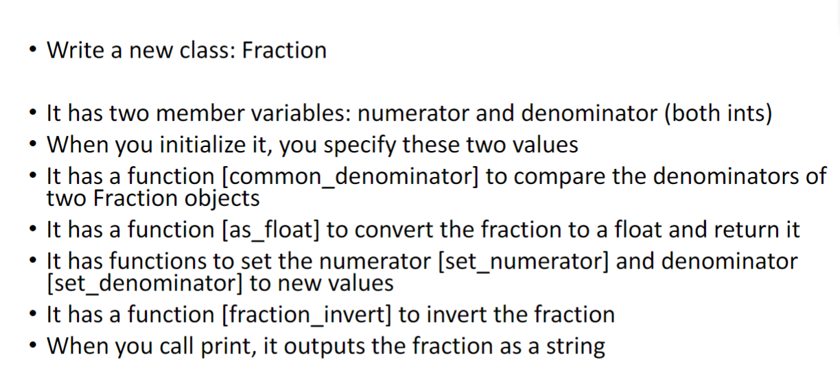 Solved Please help me write a new class called Fraction with | Chegg.com
