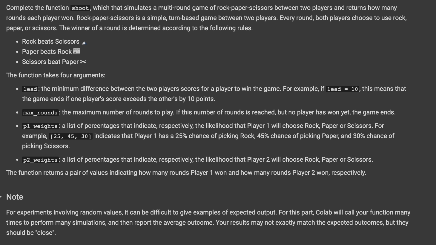 Solved Complete The Function Shoot Which That Simulates A Chegg