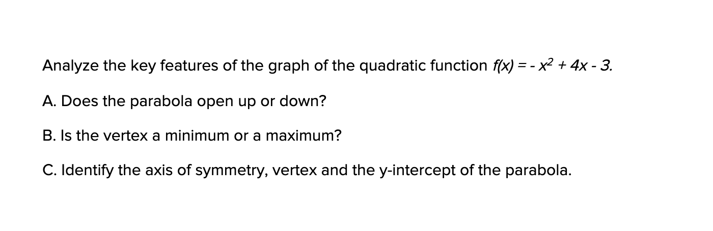 Solved Analyze the key features of the graph of the | Chegg.com