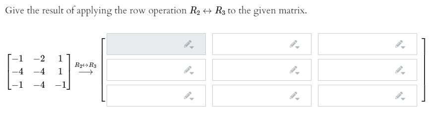 Solved Give the result of applying the row operation R2 + R3 | Chegg.com