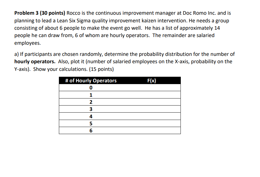 Solved Problem 3 ( 30 points) Rocco is the continuous | Chegg.com