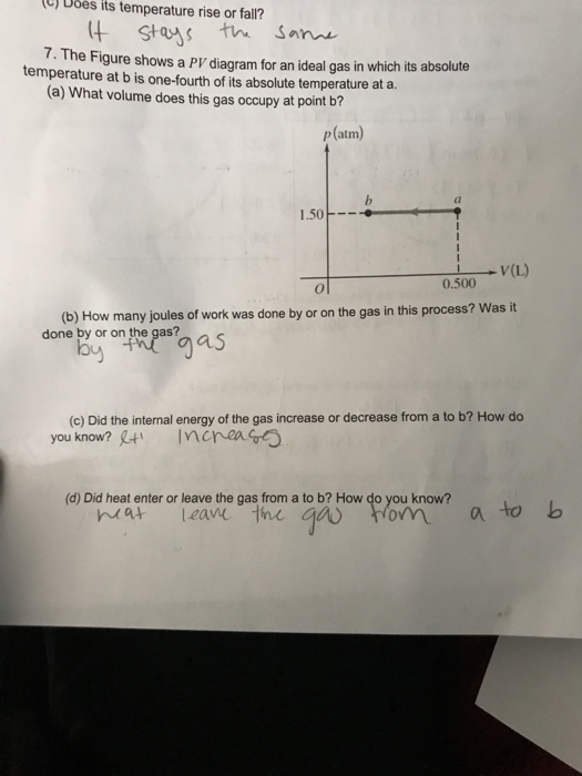 Solved ( oes its temperature rise or fall? 7. The Figure | Chegg.com