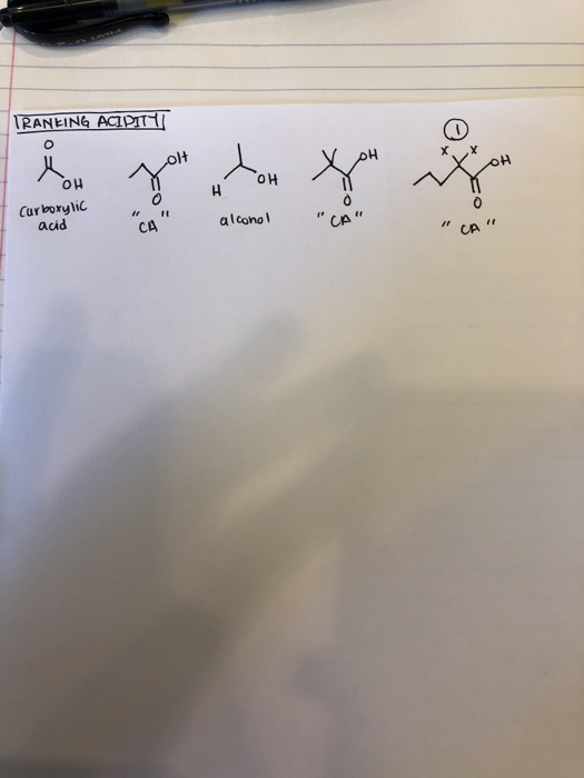 Solved rank acidity | Chegg.com