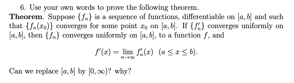 Solved Analysis II: Please prove the theorem. And answer the | Chegg.com