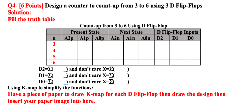 Solved n Q4- [6 Points] Design a counter to count-up from 3 | Chegg.com